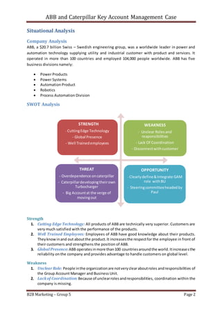 ABB and Caterpillar: Key Account Management | DOCX