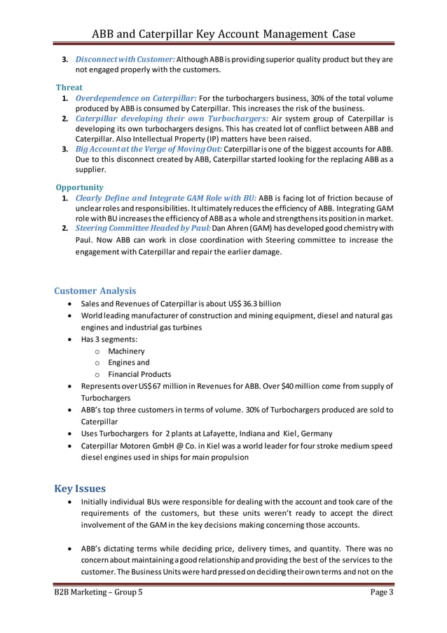 ABB and Caterpillar: Key Account Management | DOCX