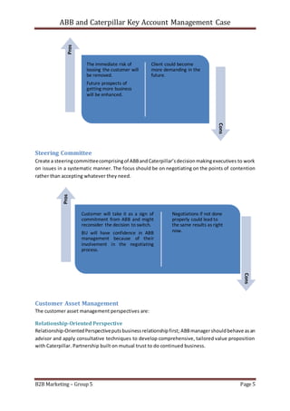 ABB and Caterpillar: Key Account Management | DOCX