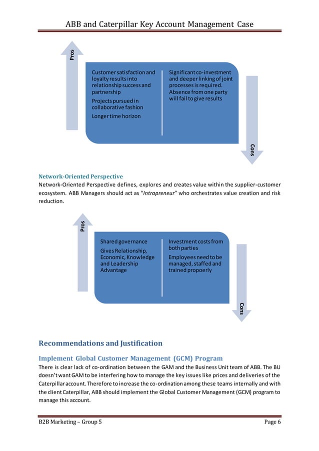 ABB and Caterpillar: Key Account Management | DOCX