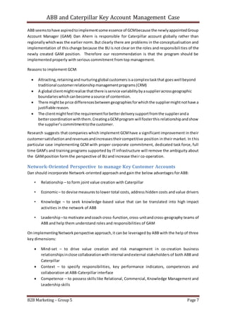 ABB and Caterpillar: Key Account Management | DOCX