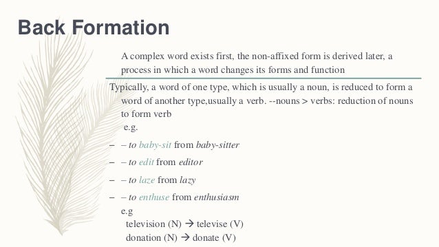 Other Morphological Process