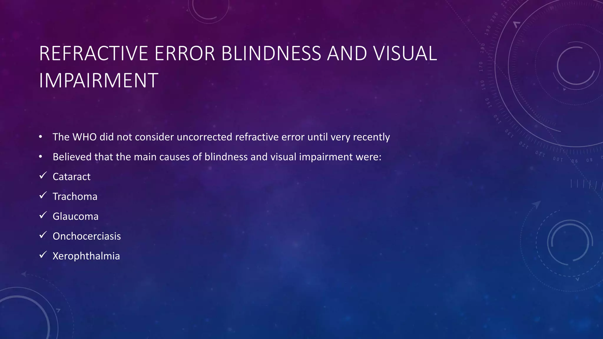 REFRACTIVE ERROR AND LOW VISION AS PUBLIC HEALTH ISSUES | PPTX