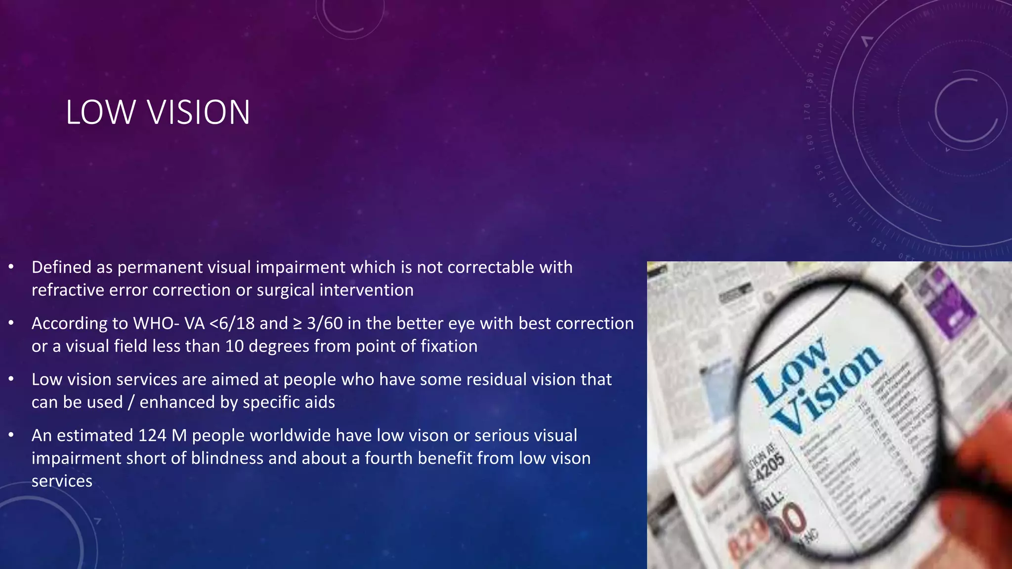 REFRACTIVE ERROR AND LOW VISION AS PUBLIC HEALTH ISSUES | PPTX