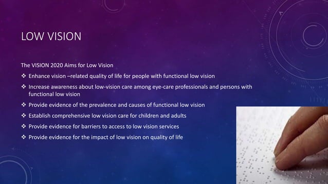 REFRACTIVE ERROR AND LOW VISION AS PUBLIC HEALTH ISSUES | PPTX