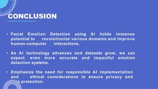 facial Emotion Datection using Artificial intelligence | PPTX