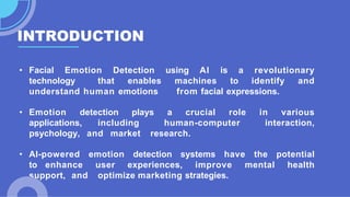 facial Emotion Datection using Artificial intelligence | PPTX