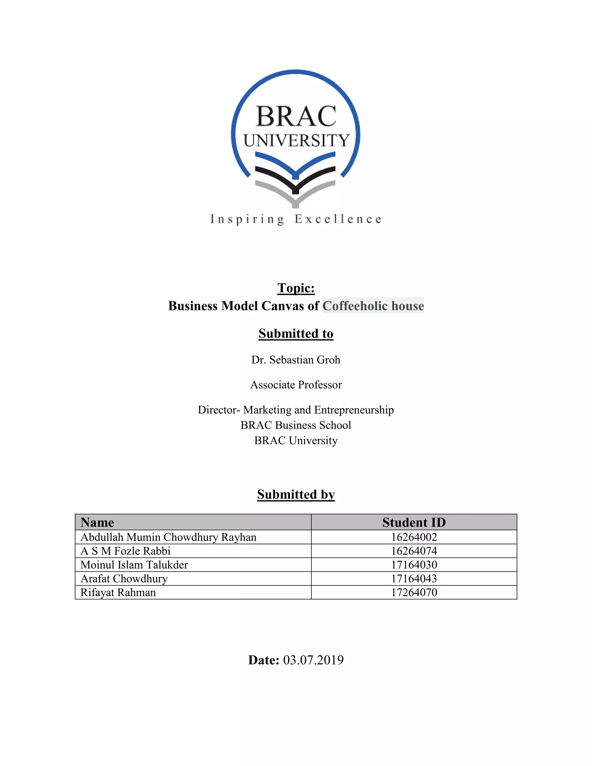 Business model canvas of a Coffee shop | PDF