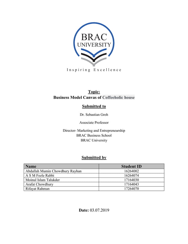 Business model canvas of a Coffee shop | PDF