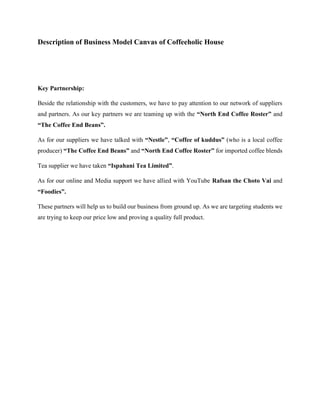 Business model canvas of a Coffee shop | PDF