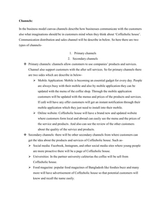 Business model canvas of a Coffee shop | PDF