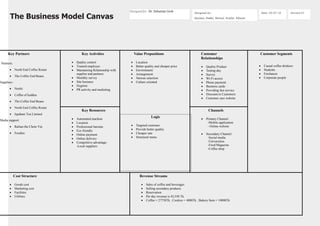 Business model canvas of a Coffee shop | PDF