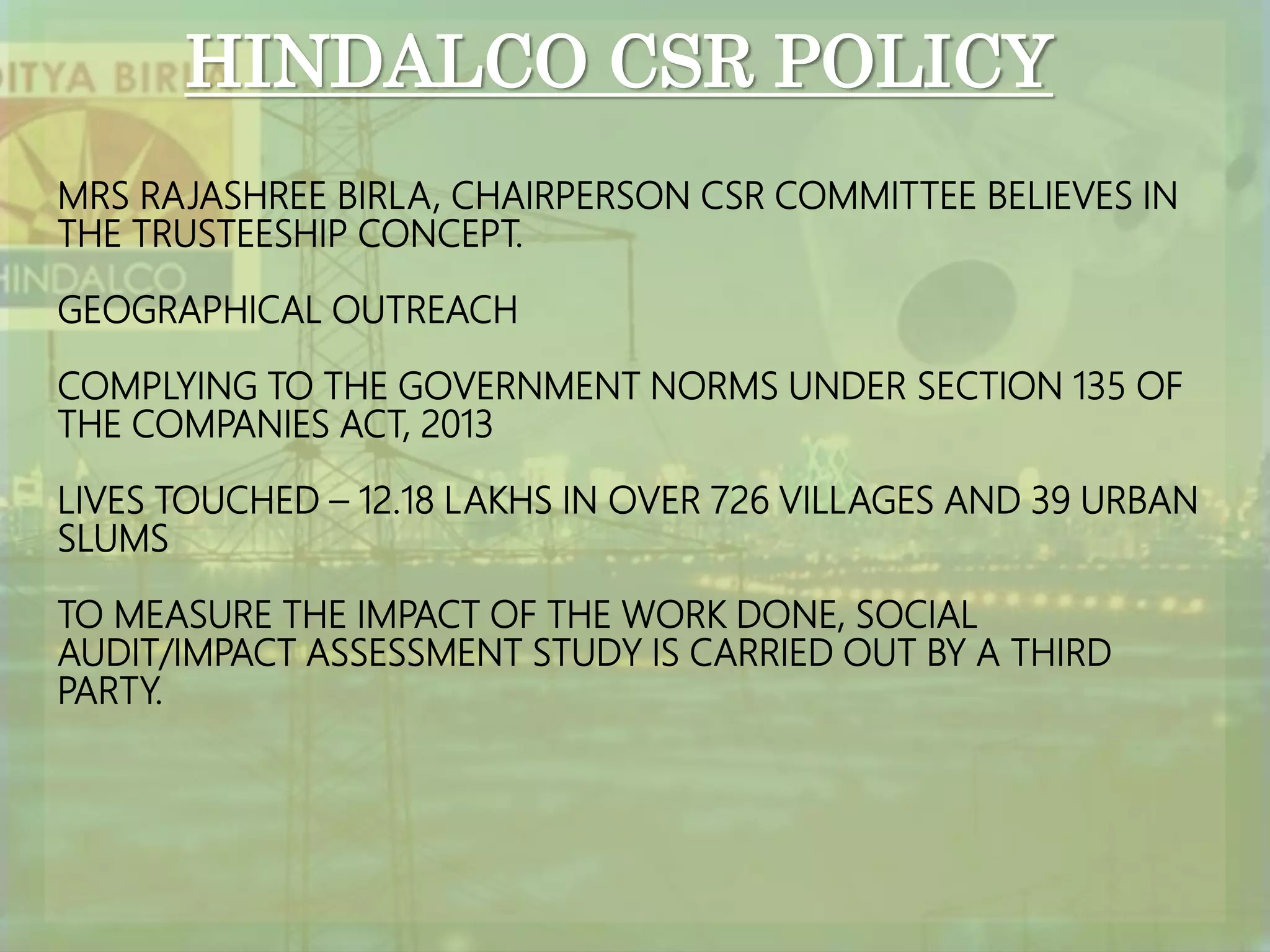 CSR for Hindalco | PPTX
