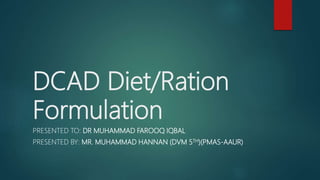 DCAD (Dietary Cation Anion Difference) | PPTX