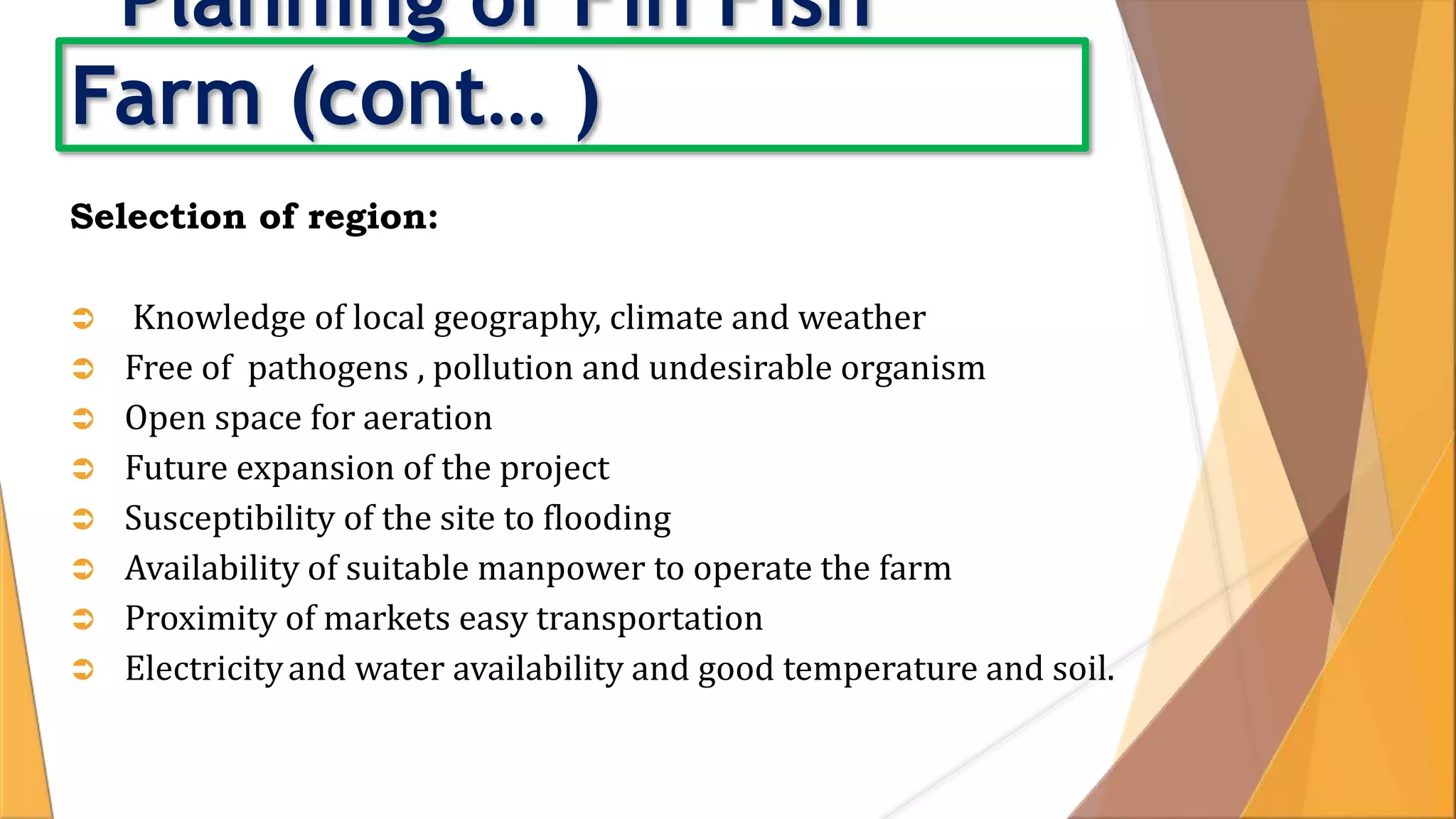 design and construction of fin fish farm | PPTX