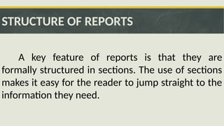 Objectives & Structures of Various Kinds of Reports | PPTX