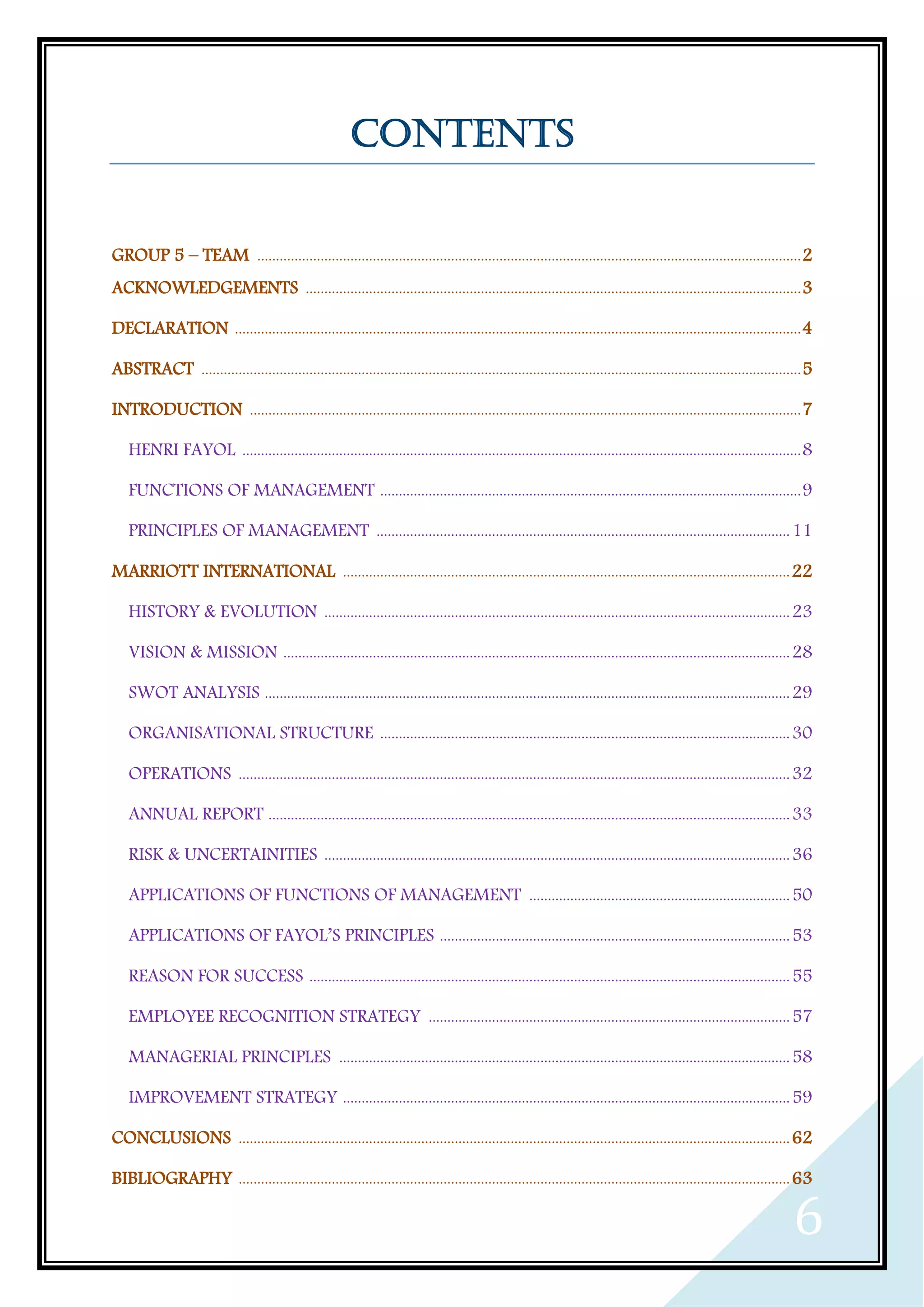 Principles of Management in Hotel Industry (Marriott Hotels & Resorts ...