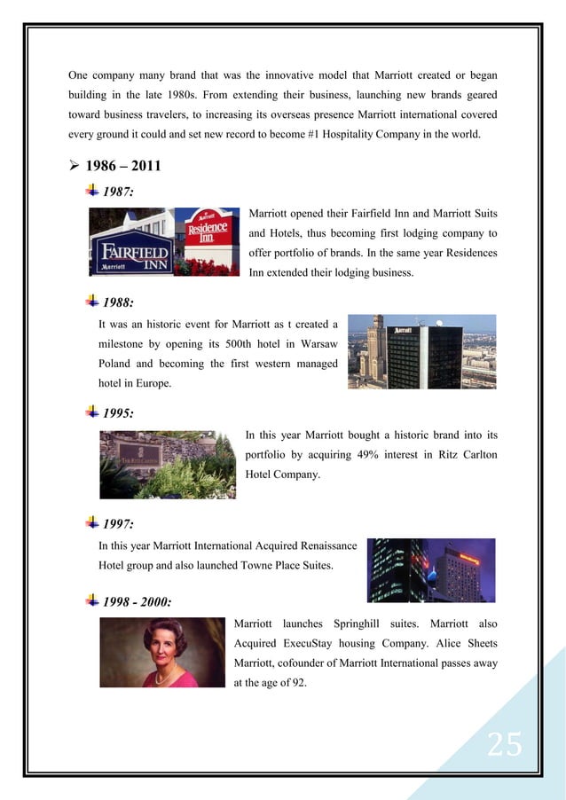 Principles of Management in Hotel Industry (Marriott Hotels & Resorts ...