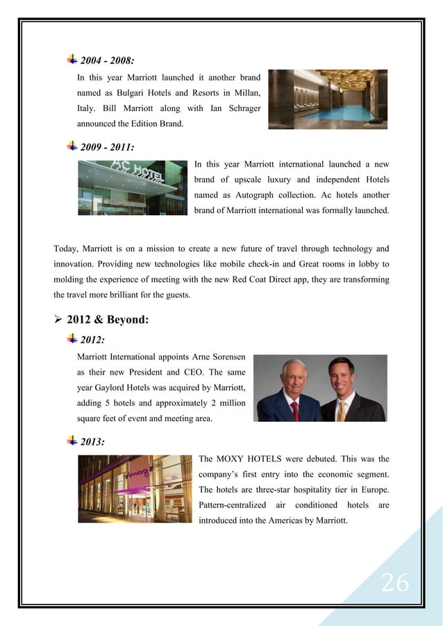 Principles of Management in Hotel Industry (Marriott Hotels & Resorts ...