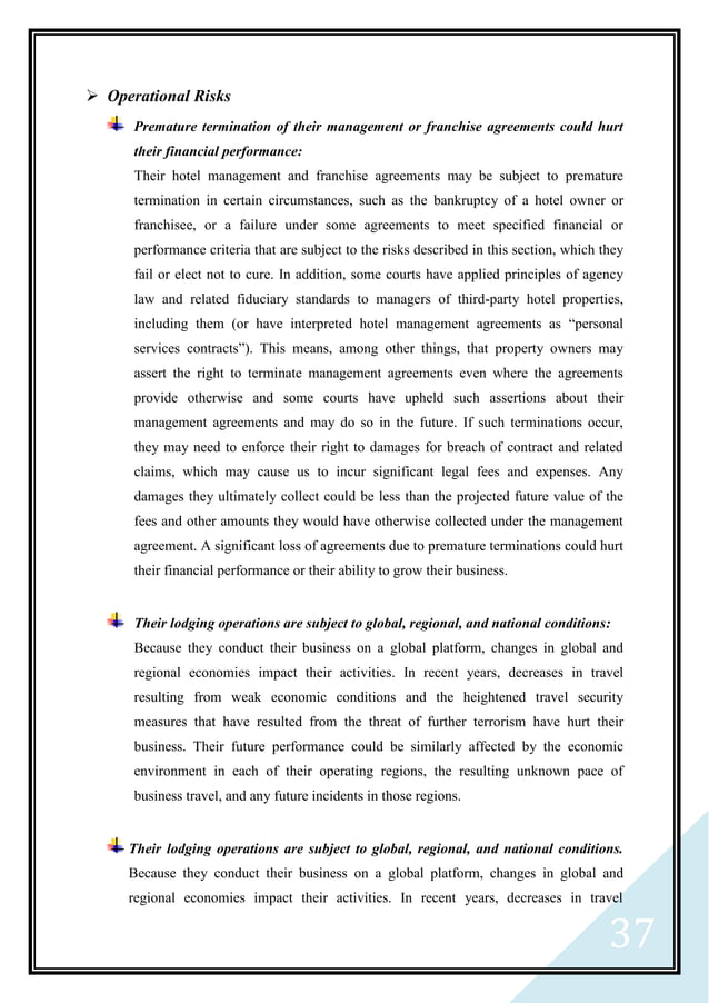 Principles of Management in Hotel Industry (Marriott Hotels & Resorts ...