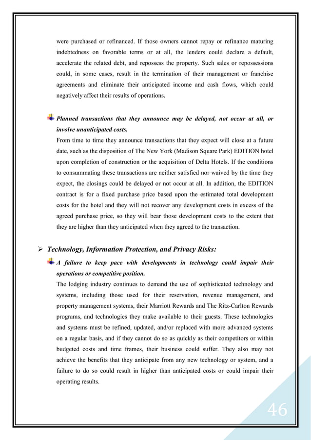 Principles of Management in Hotel Industry (Marriott Hotels & Resorts ...