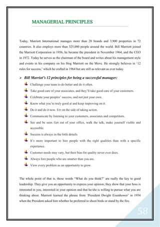Principles of Management in Hotel Industry (Marriott Hotels & Resorts ...