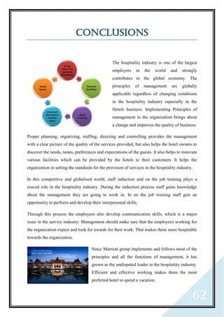 Principles of Management in Hotel Industry (Marriott Hotels & Resorts ...