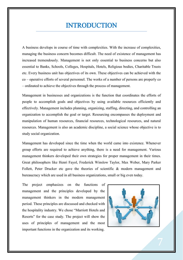 Principles of Management in Hotel Industry (Marriott Hotels & Resorts ...