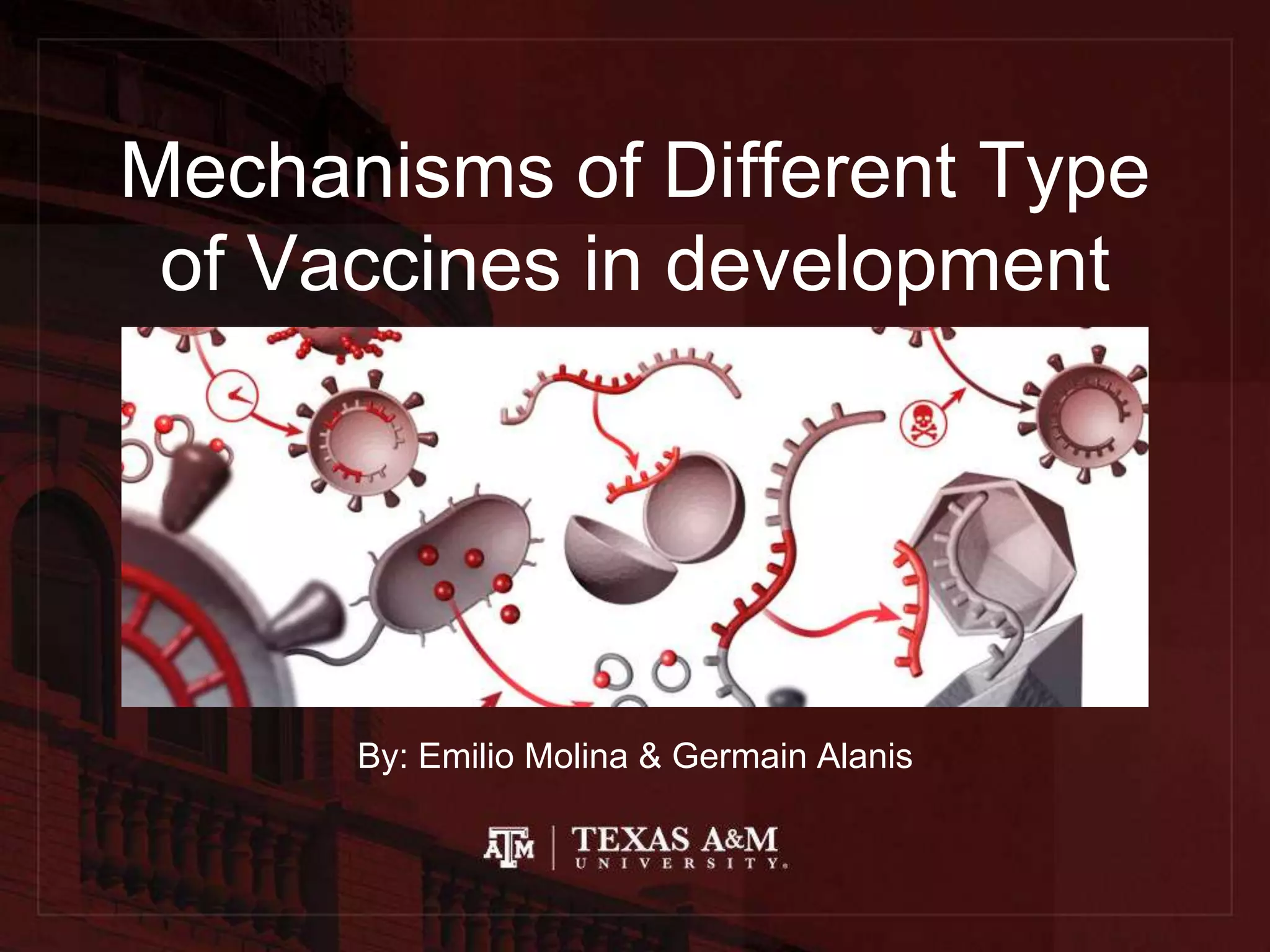 Mechanism of different types of vaccines in development | PPTX
