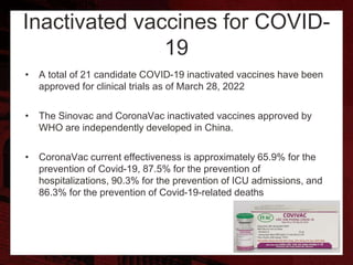 Mechanism of different types of vaccines in development | PPTX ...