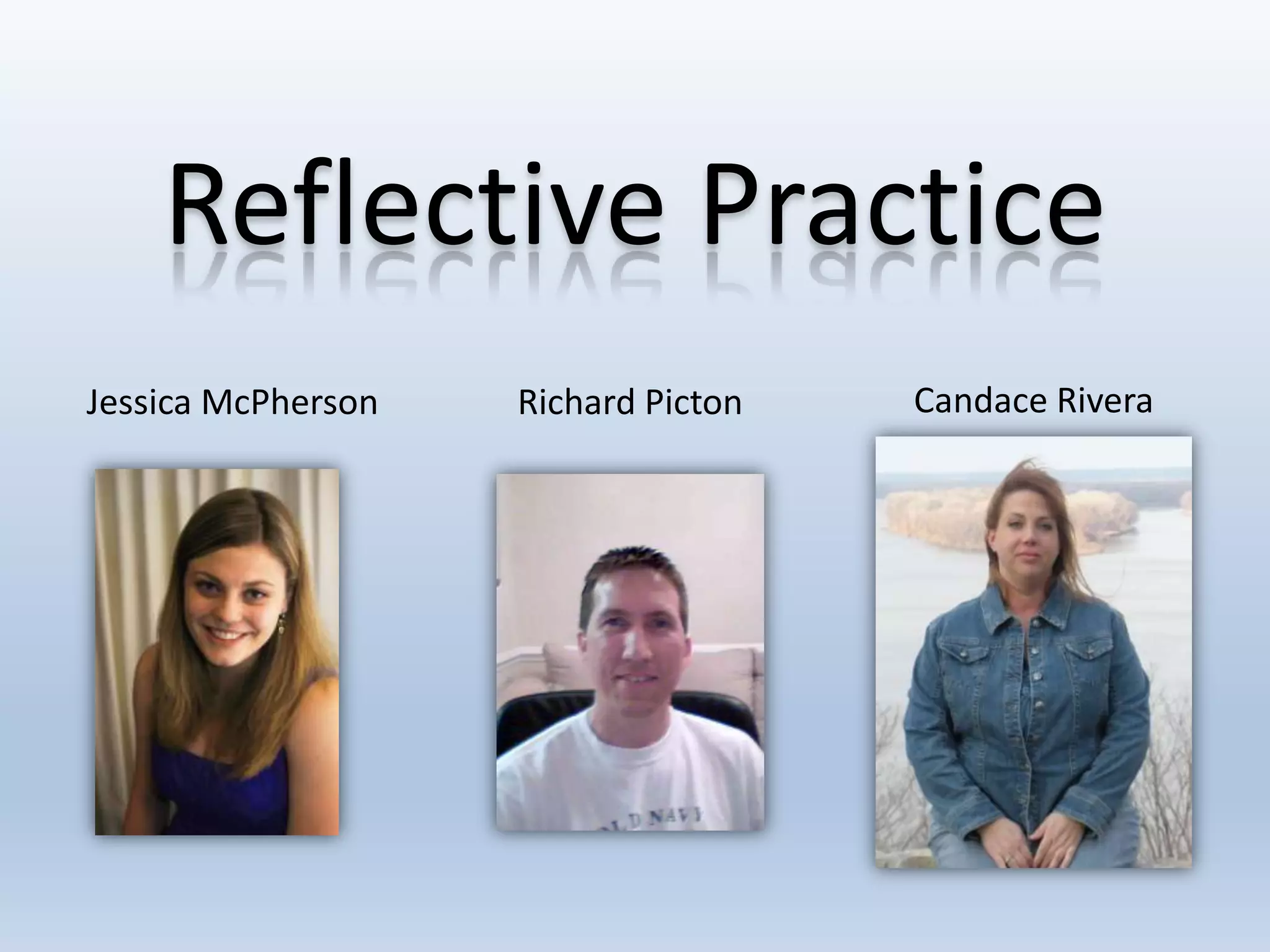 Reflective Practice Group Presentation by Jessica, Rich, and Candace | PPT
