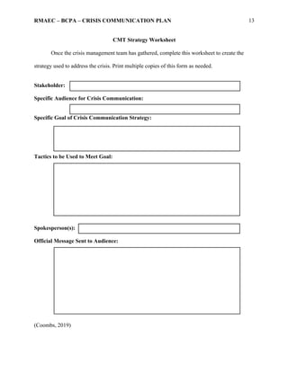 Crisis Communication Plan - Broward Performing Arts Center | PDF | Events