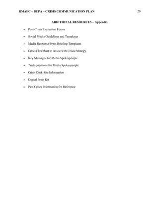 Crisis Communication Plan - Broward Performing Arts Center | PDF | Events