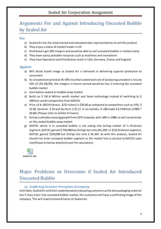 Marketing Strategy for Sealed Air Corporation | DOCX