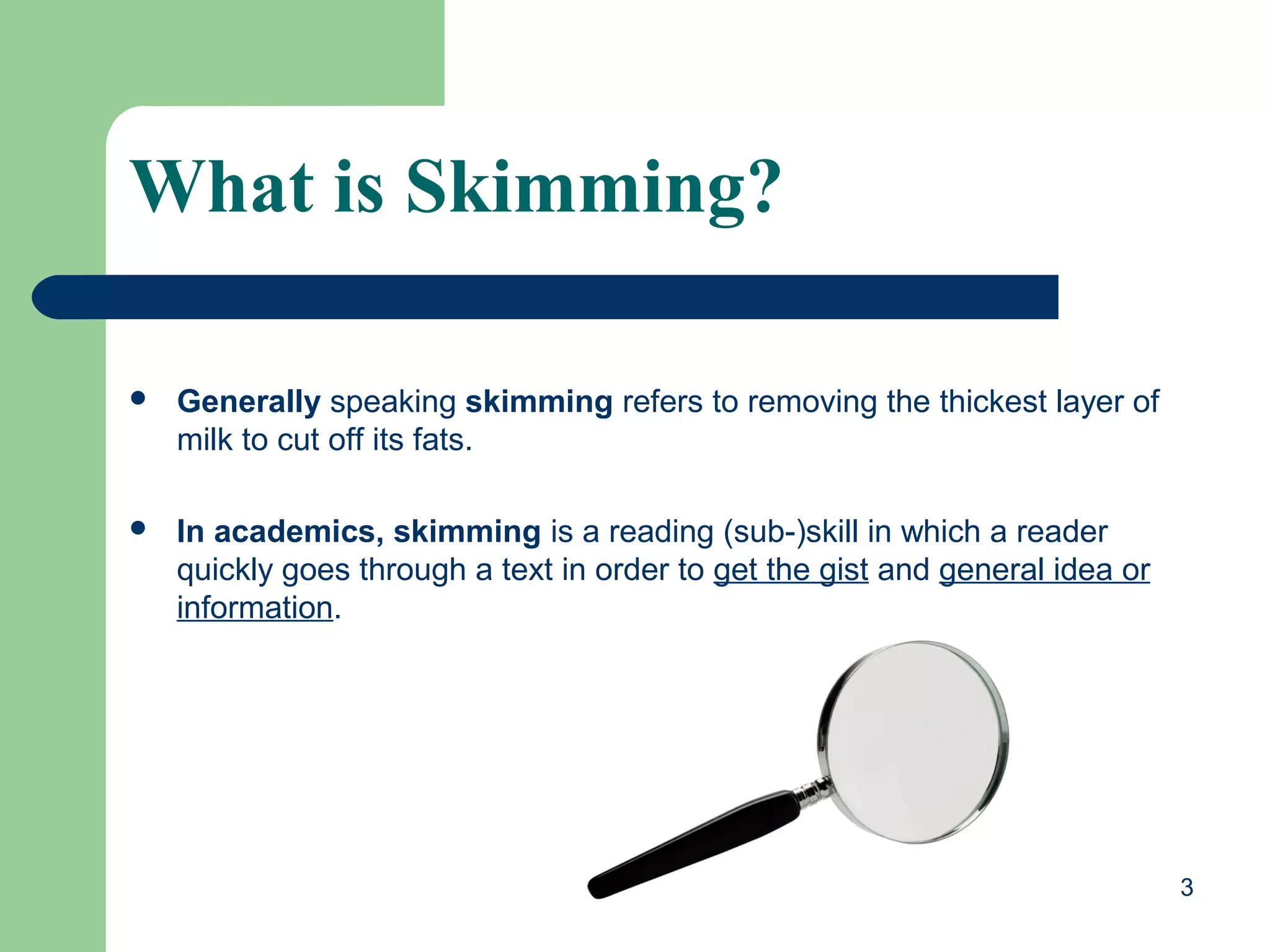 Type of Reading ; Skimming & Scaning | PPT