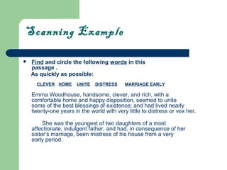 Type of Reading ; Skimming & Scaning | PPT