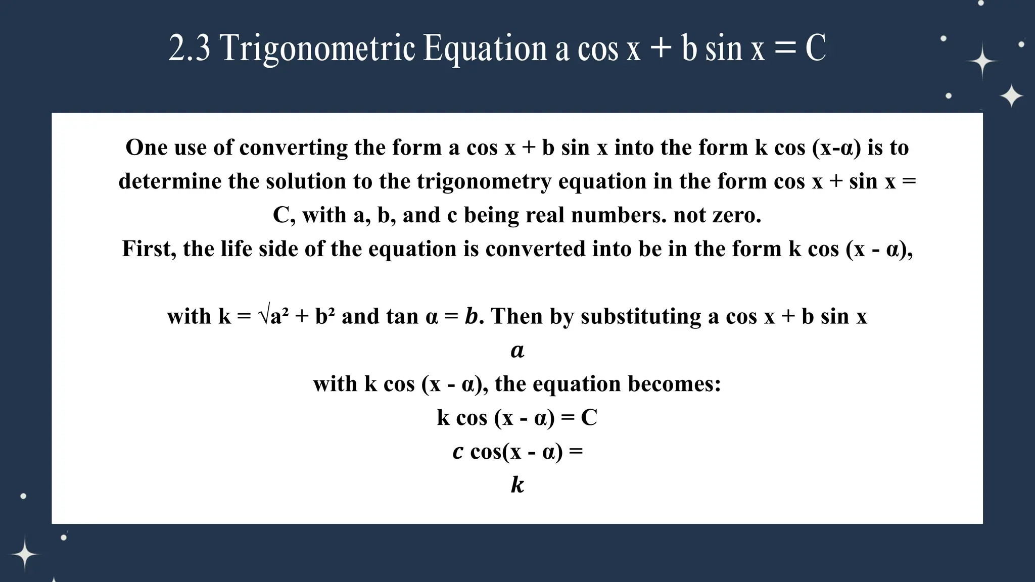 persamaan trigonometri A COS X + B SIN X | PPTX