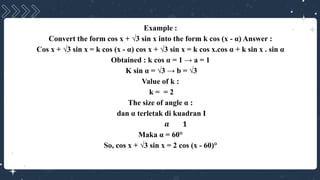 persamaan trigonometri A COS X + B SIN X | PPTX