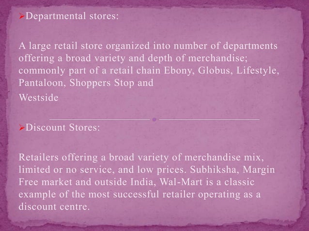 Classification of retail units | PPTX | Retail Industry | Industries