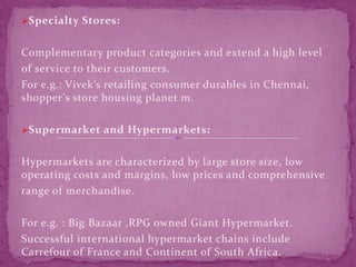 Classification of retail units | PPTX