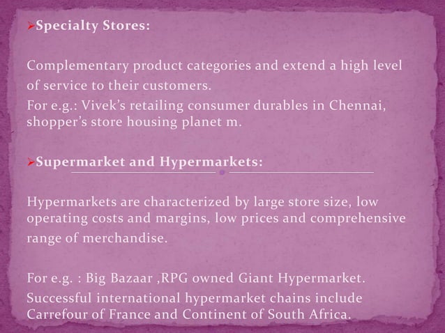 Classification of retail units | PPTX | Retail Industry | Industries