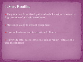 Classification of retail units | PPTX