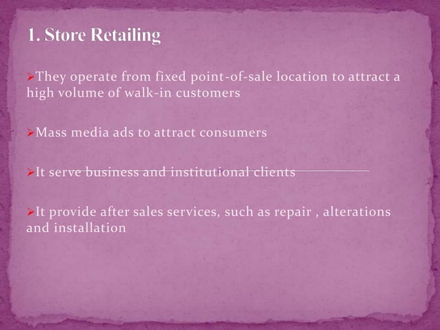 Classification of retail units | PPTX | Retail Industry | Industries