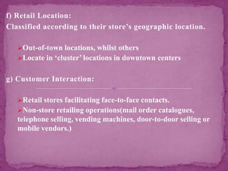 Classification of retail units | PPTX