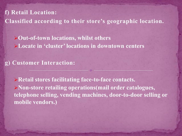 Classification of retail units | PPTX | Retail Industry | Industries