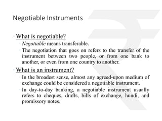 . negotiable instruments only valid in India | PPTX