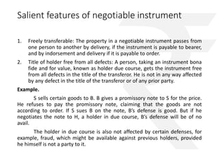 . negotiable instruments only valid in India | PPTX