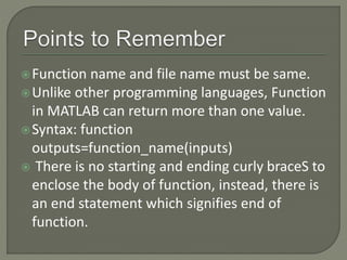 Matlab Functions | PPTX