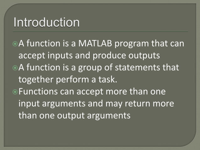 Matlab Functions | PPTX | Programming Languages | Computing