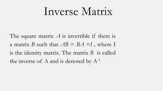 Logarithm, Matrix, Set theory: A Brief Discussion | PPT